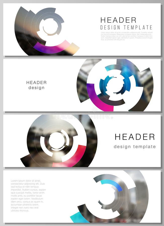 The Minimalistic Vector Illustration of the Editable Layout of Headers ...