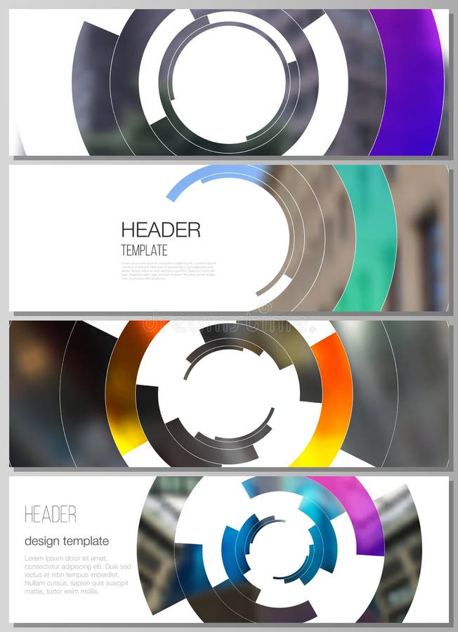 The Minimalistic Vector Illustration of the Editable Layout of Headers ...