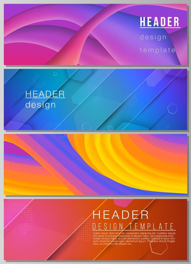 The Minimalistic Vector Illustration of the Editable Layout of Headers ...