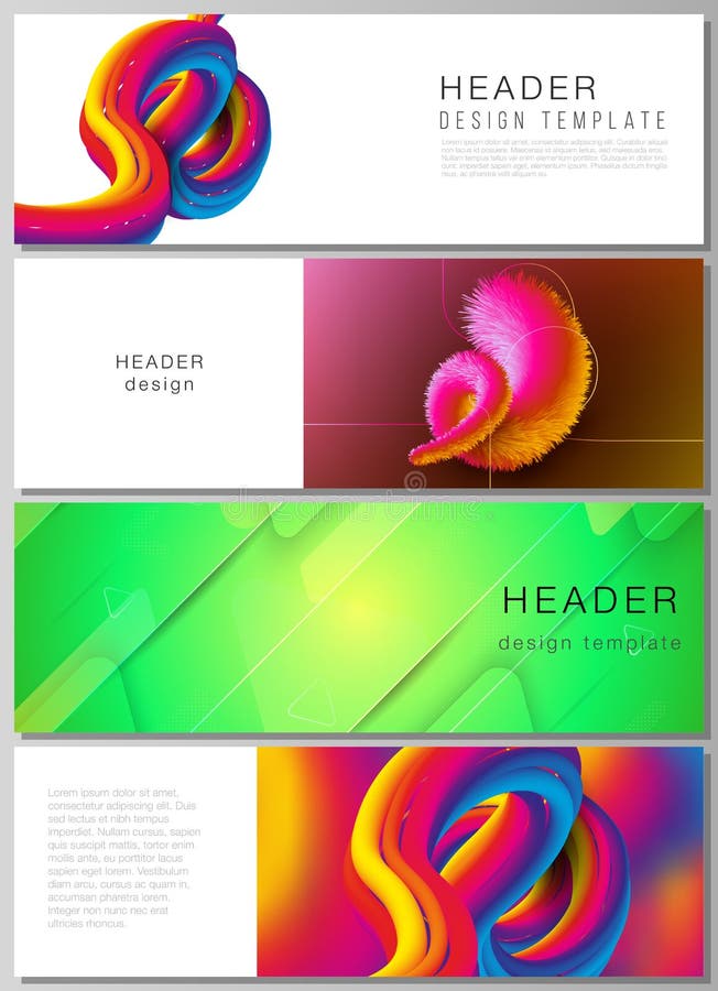 The Minimalistic Vector Illustration Of The Editable Layout Of Headers ...