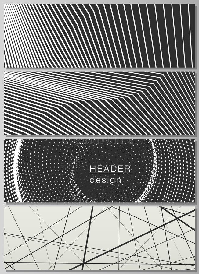 The Minimalistic Vector Illustration of the Editable Layout of Headers ...