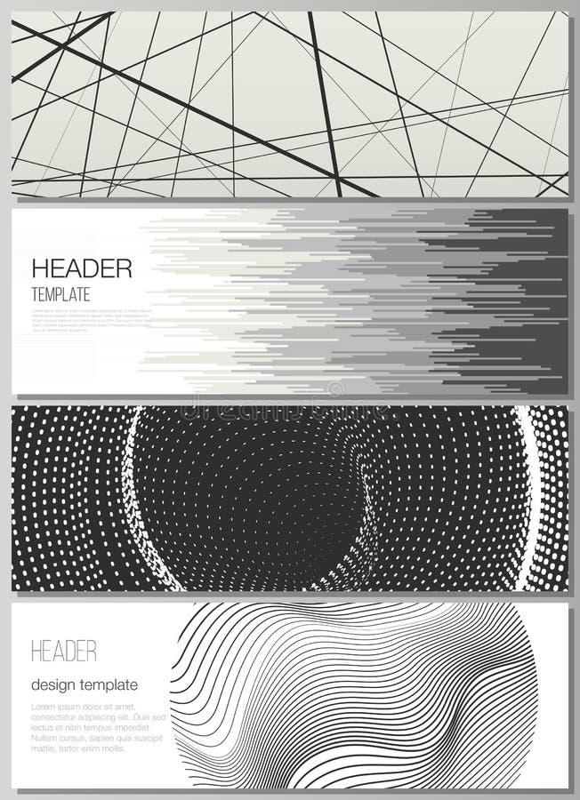 The Minimalistic Vector Illustration of the Editable Layout of Headers ...