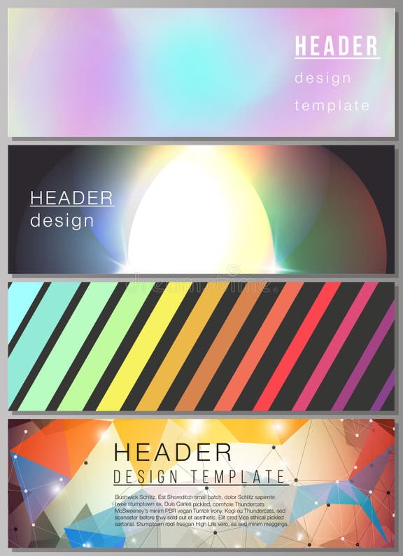 The Minimalistic Vector Illustration of the Editable Layout of Headers ...