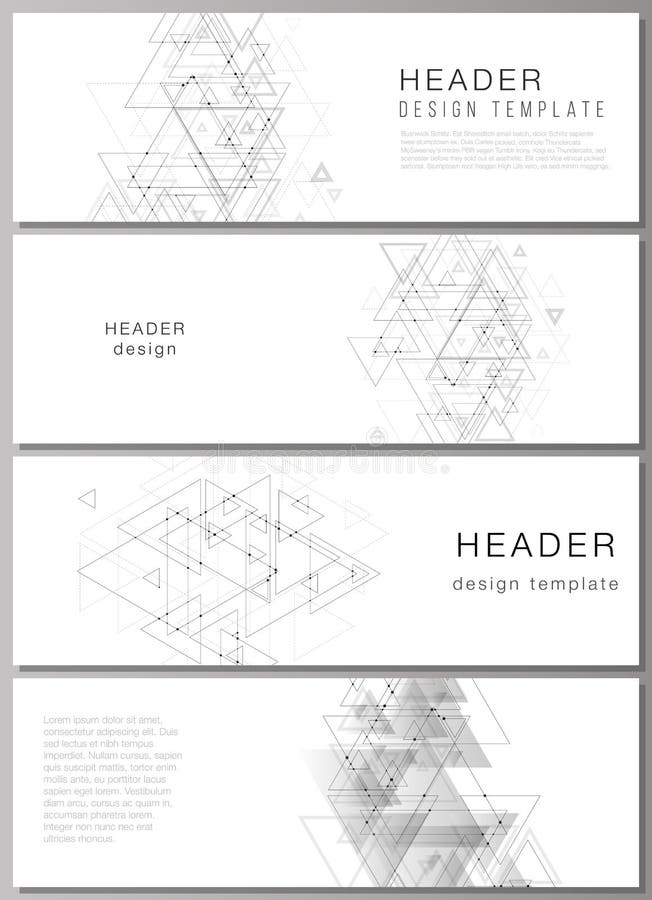The Minimalistic Vector Illustration of Editable Layout of Headers ...