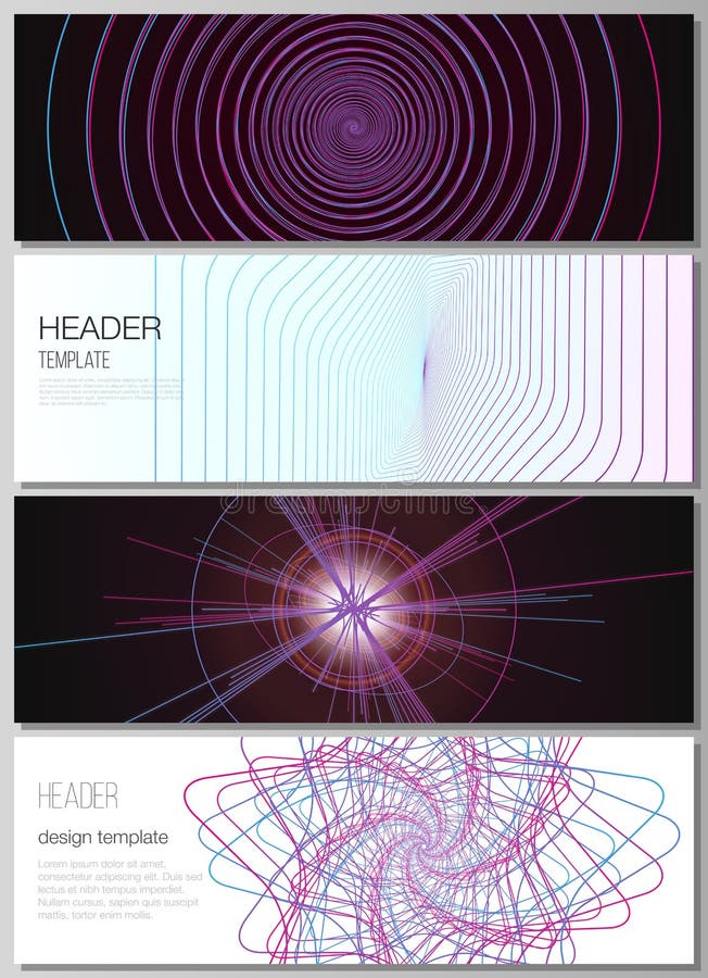 The Minimalistic Vector Illustration of the Editable Layout of Headers ...