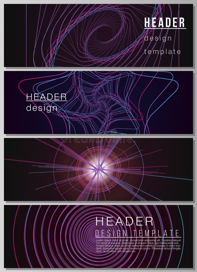 The Minimalistic Vector Illustration of the Editable Layout of Headers ...
