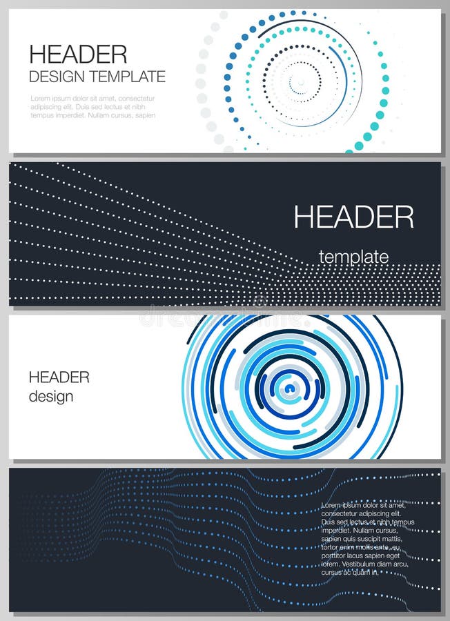 The Minimalistic Vector Illustration of the Editable Layout of Headers ...