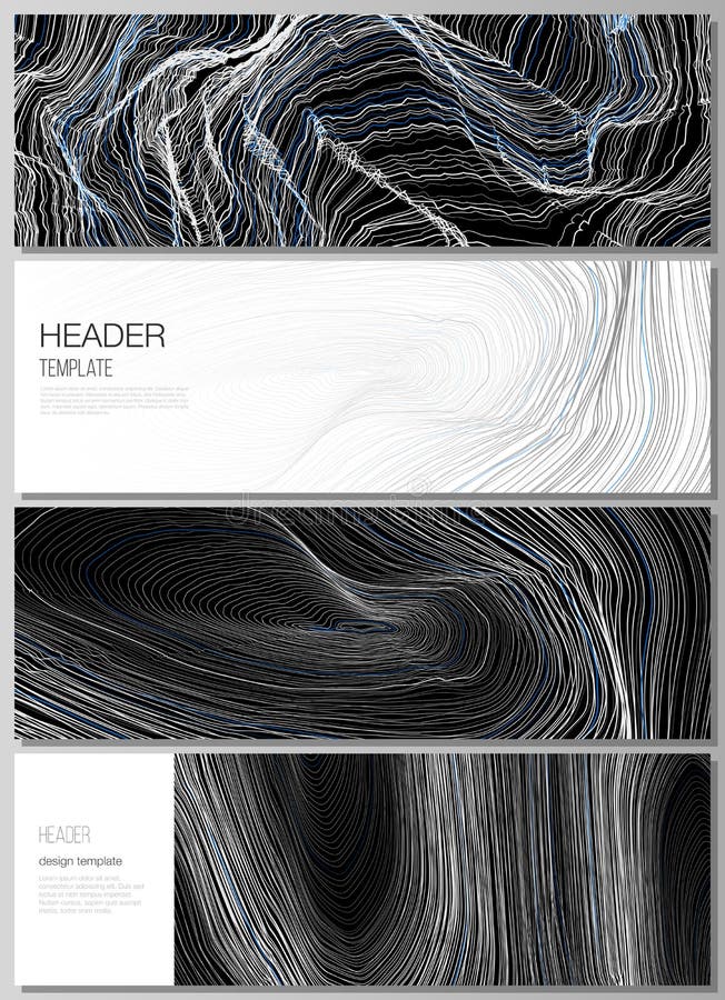 The Minimalistic Vector Illustration of the Editable Layout of Headers ...