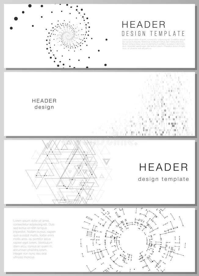 The Minimalistic Vector Illustration of the Editable Layout of Headers ...