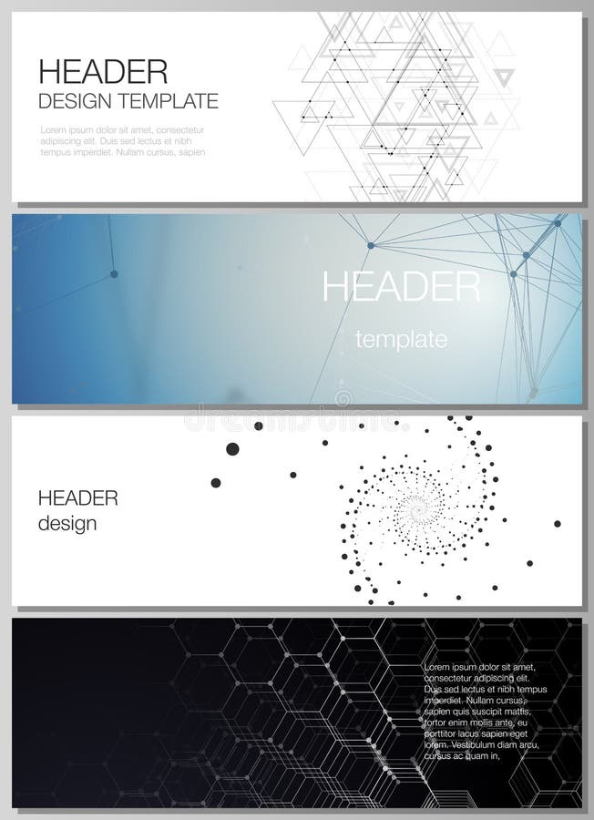 The Minimalistic Vector Illustration of the Editable Layout of Headers ...