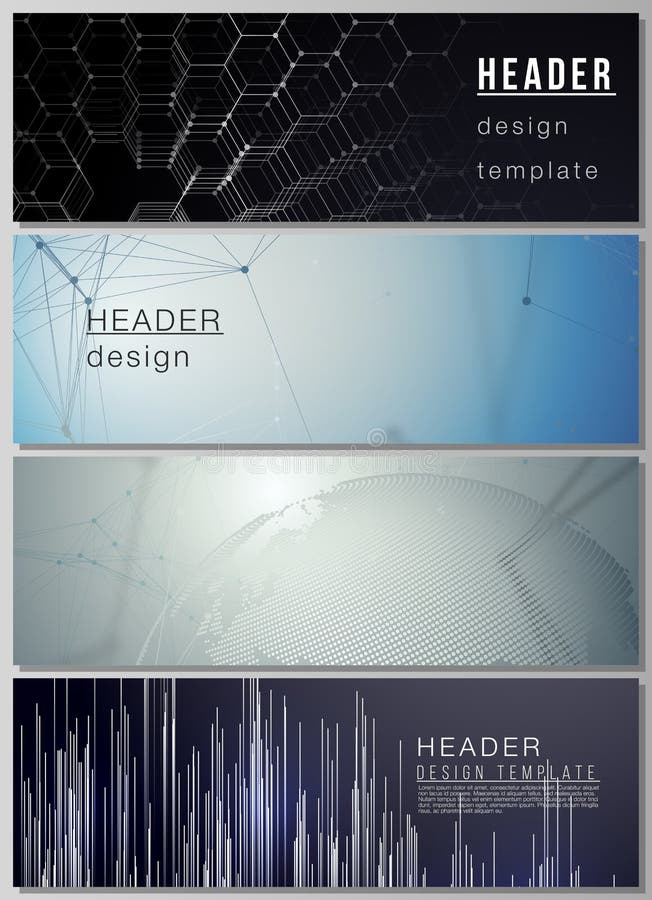 The Minimalistic Vector Illustration of the Editable Layout of Headers ...