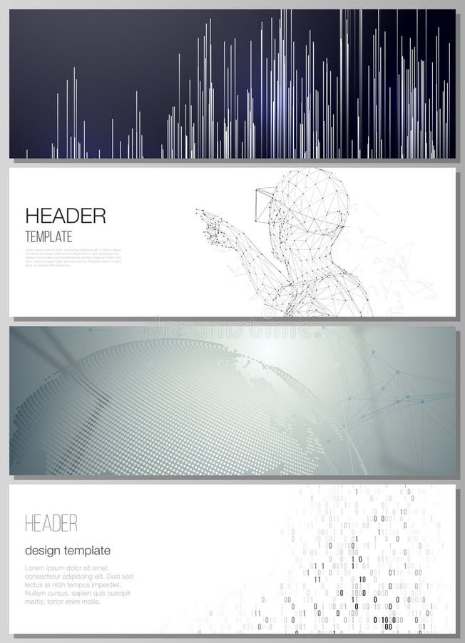 The Minimalistic Vector Illustration of the Editable Layout of Headers ...