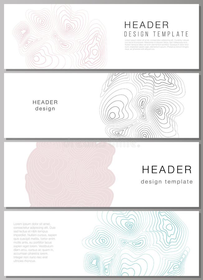 The Minimalistic Vector Illustration of the Editable Layout of Headers ...