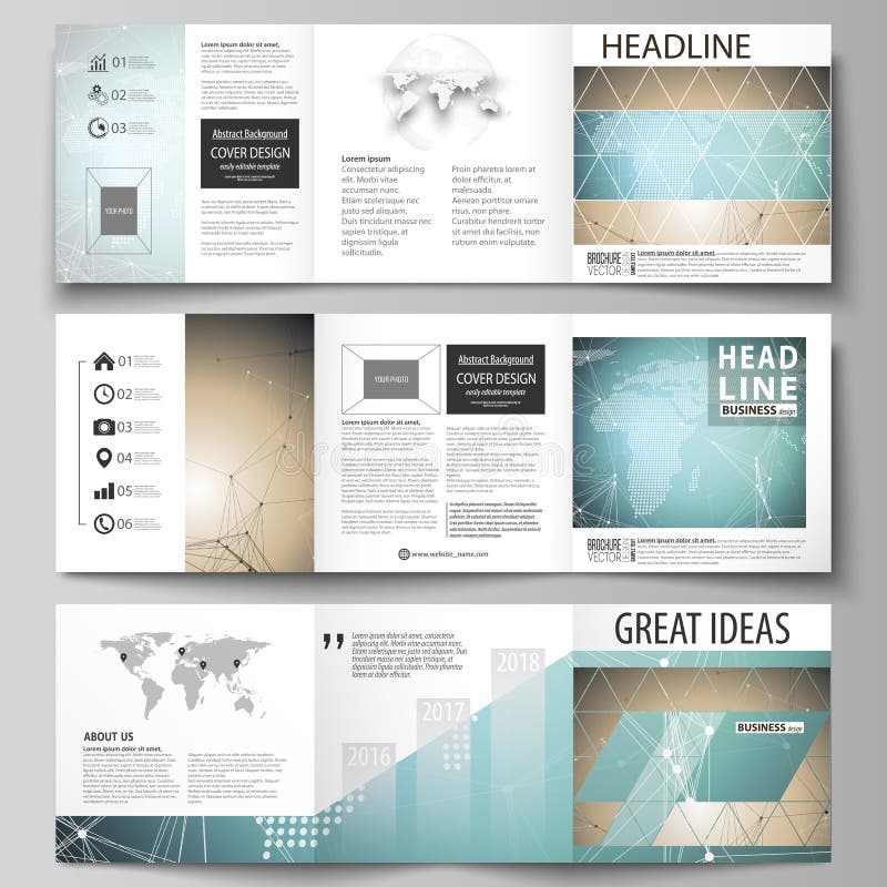 The Minimalistic Vector Illustration of the Editable Layout. Three ...