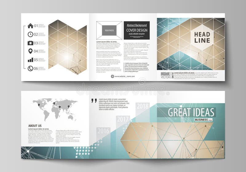 The Minimalistic Vector Illustration of the Editable Layout. Two Modern ...