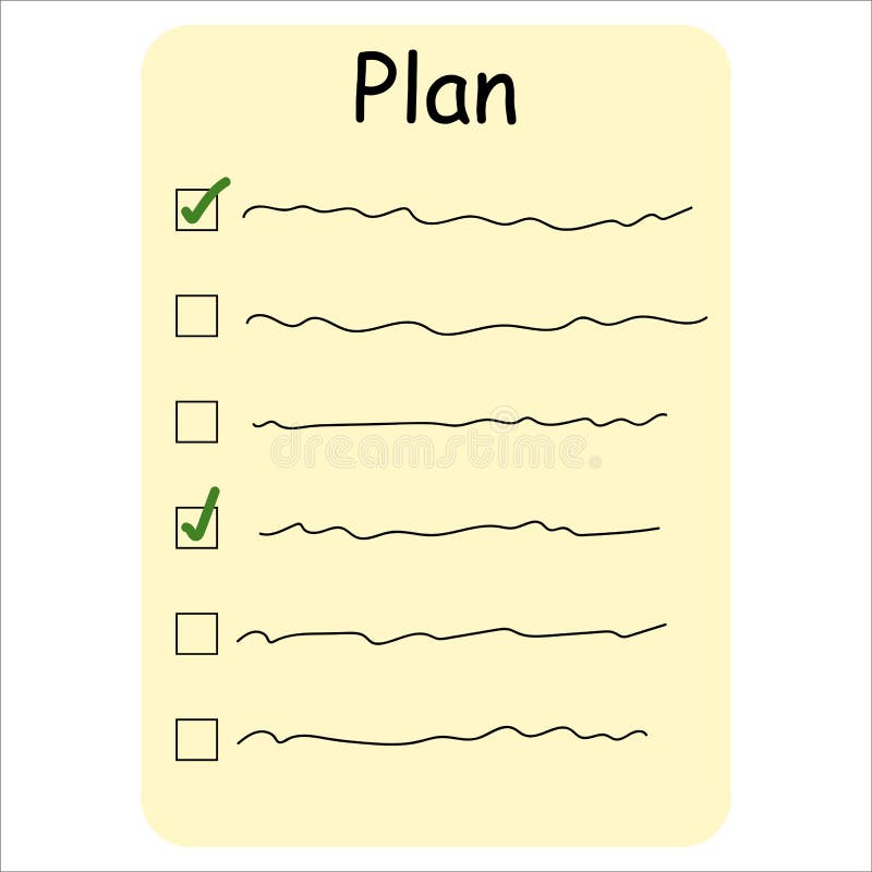 Minimalistic Vector Illustration of a To-do List in Doodle Style. List ...