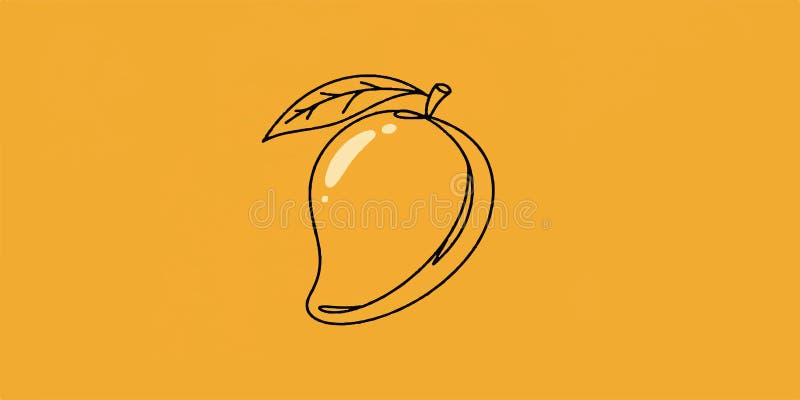 Minimalistic Vector Line Drawing of a Mango Stock Illustration ...