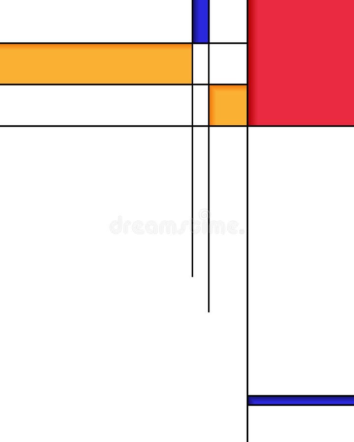 Minimalistic Vector Poster Lines Colored Squares. Stock Vector ...