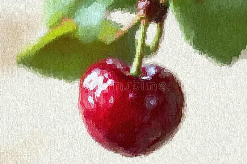 Minimalistic Vibrant Cherry Artwork in Abstract Style for Modern Decor ...