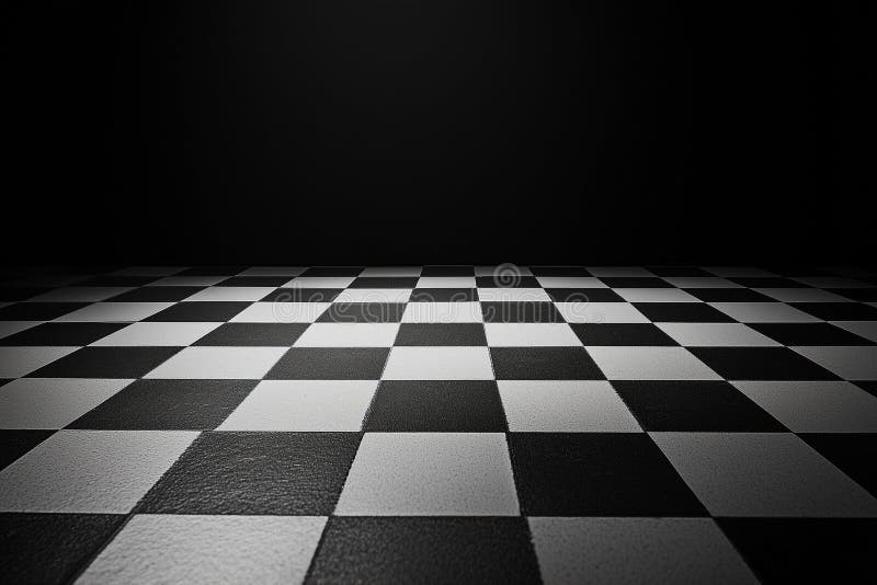 Minimalistic View of a Black and White Checkerboard Floor Against a ...
