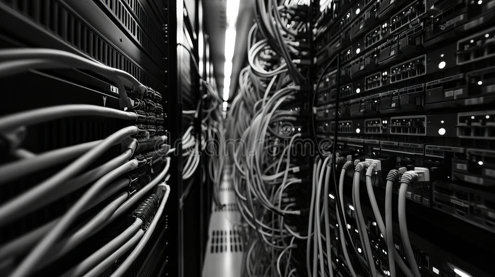 Minimalistic View of Connected Internet Wires in a Modern Data Center ...