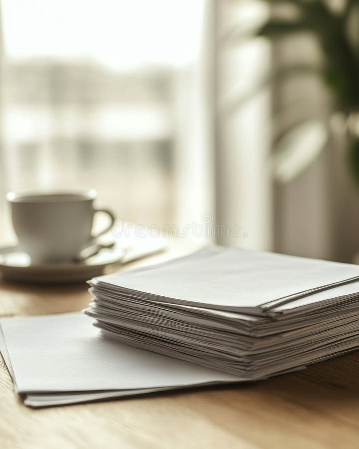 A Minimalistic View of Job Applications Stacked on a Simple Desk in ...