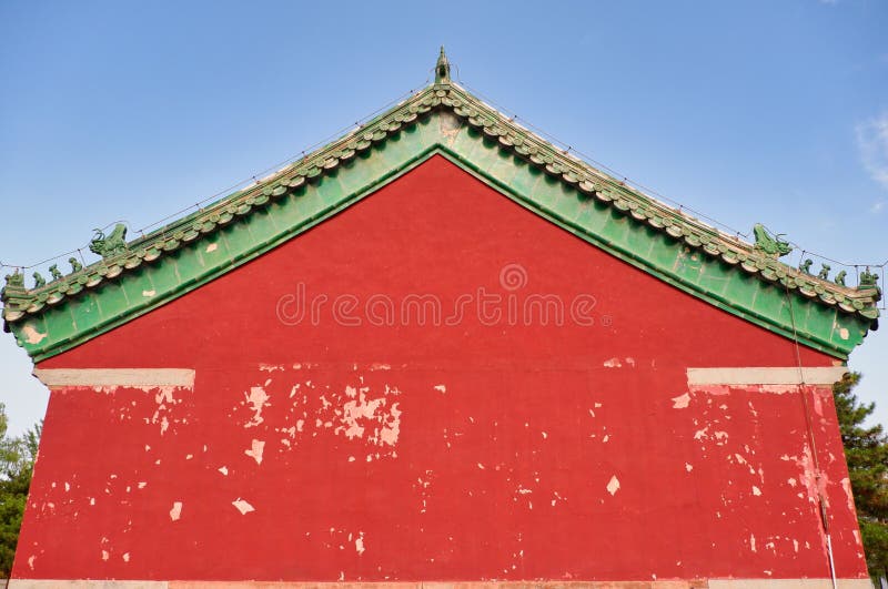 Minimalistic View of the Wall of Red Pudu Temple in Beijing Stock Image ...
