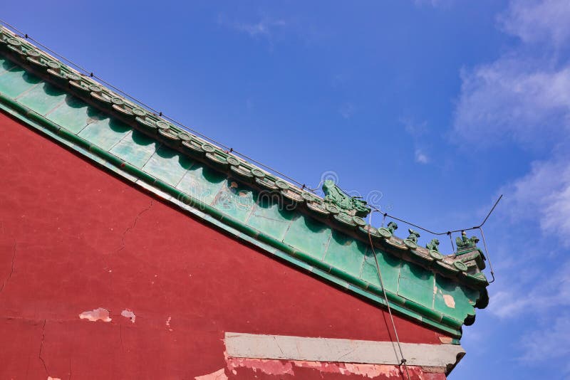 Minimalistic View of the Wall of Red Pudu Temple in Beijing Stock Photo ...