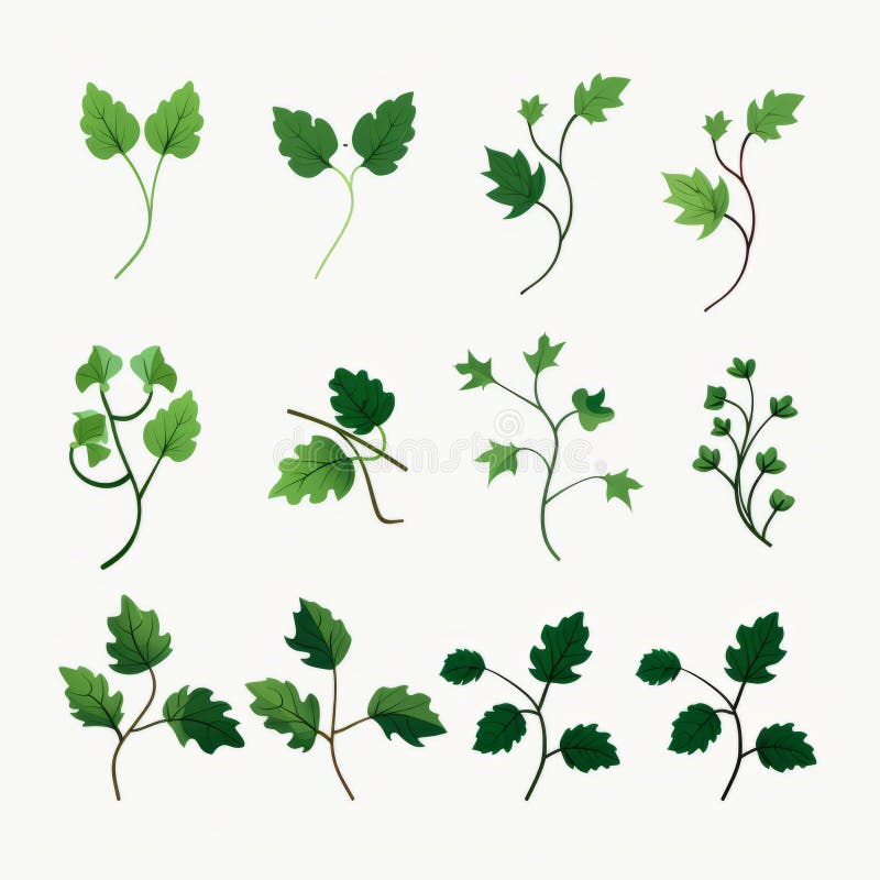 Minimalistic Vine Set: Vector Svg Flat Animation Asset Stock ...