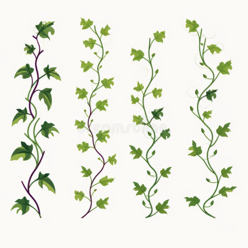 Minimalistic Vine Set: Vector Svg Flat Animation Asset Stock ...