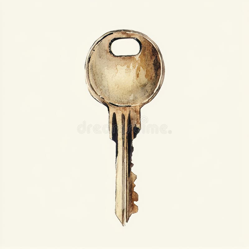 Minimalistic Vintage Car Key on White Background Generative AI Stock ...