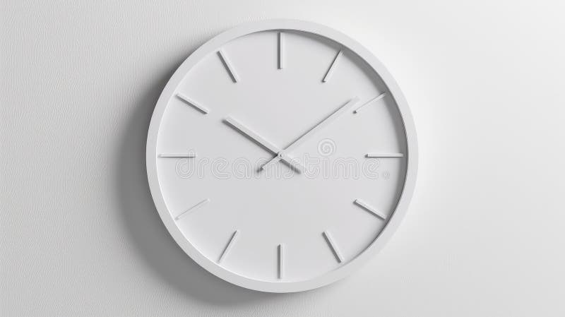 Minimalistic Wall Clock Design with a Clean White Background. Stock ...