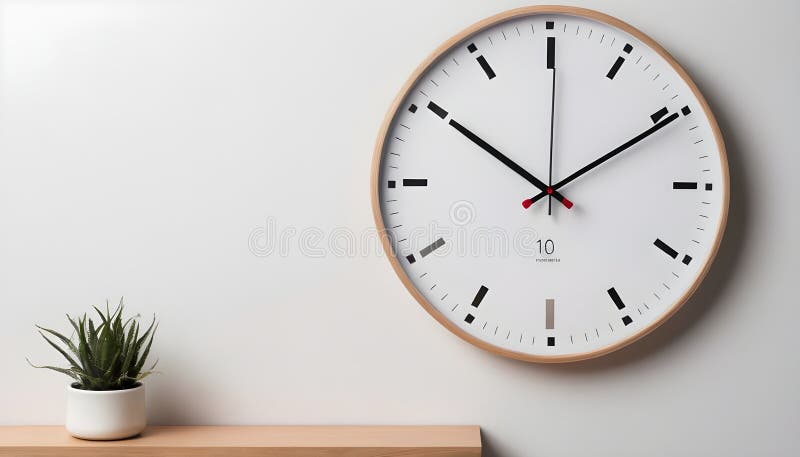 Minimalistic Wall Clock Displaying Ten Past Ten Stock Illustration ...