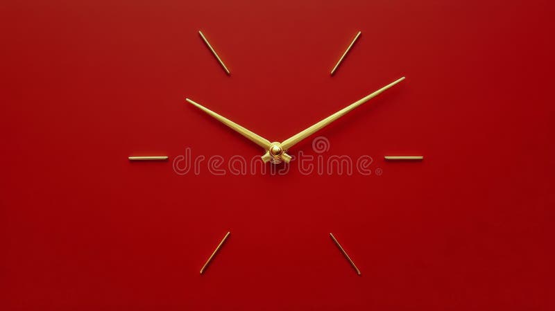 Elegant Minimalistic Wall Clock Design on a Red Background Showcasing ...