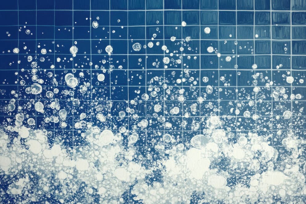 Minimalistic Water Splash on Blue Tile Background for Modern Design ...