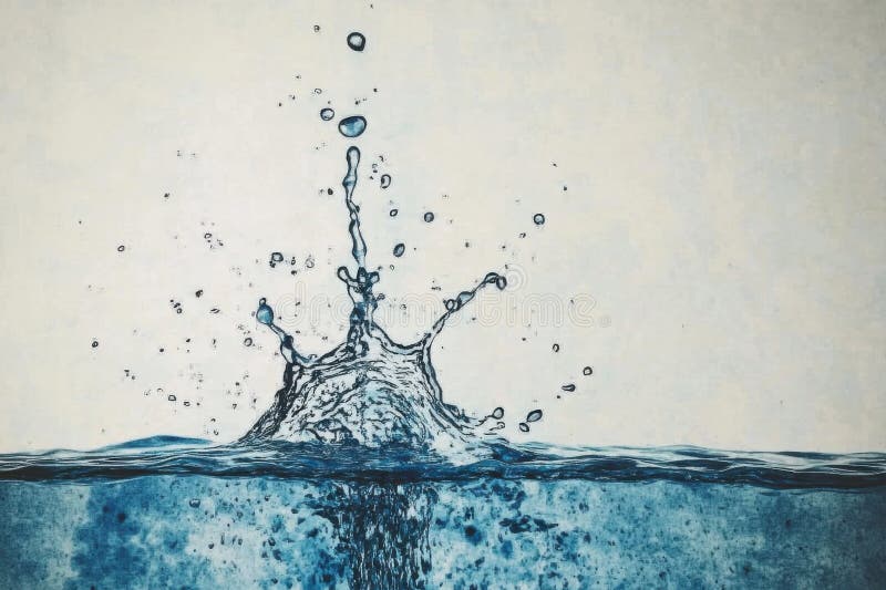 Minimalistic Water Splash in Blue Tones for Art and Design Stock Photo ...