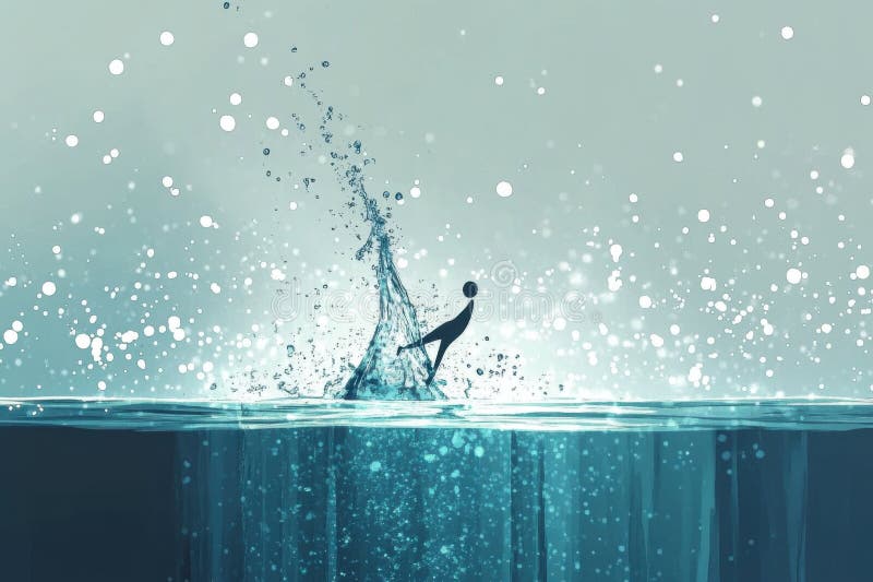 Minimalistic Watercolor Art Featuring Abstract Water Splash Concept ...