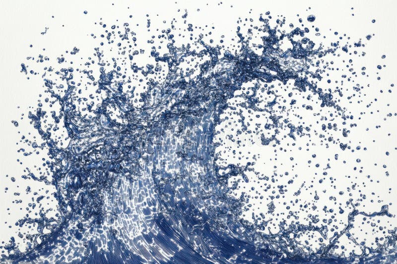 Minimalistic Wave Splash Design: Dynamic Water Motion for Creative ...