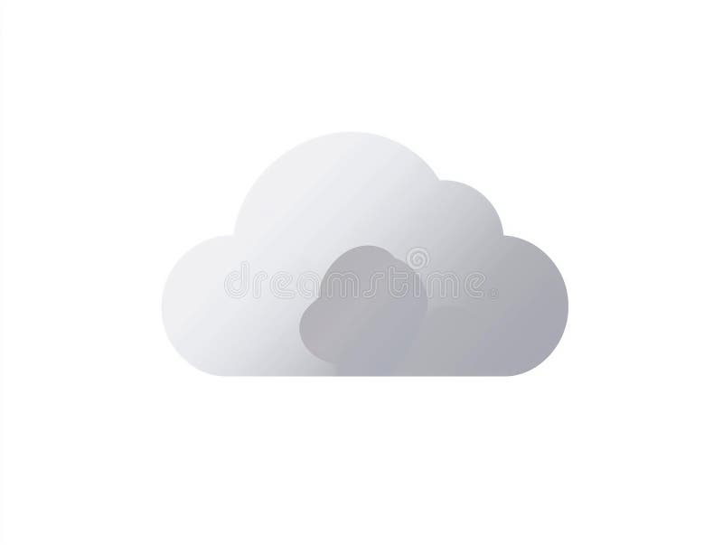 Minimalistic Weather Icon of a Single Soft Gray Cloud Stock ...