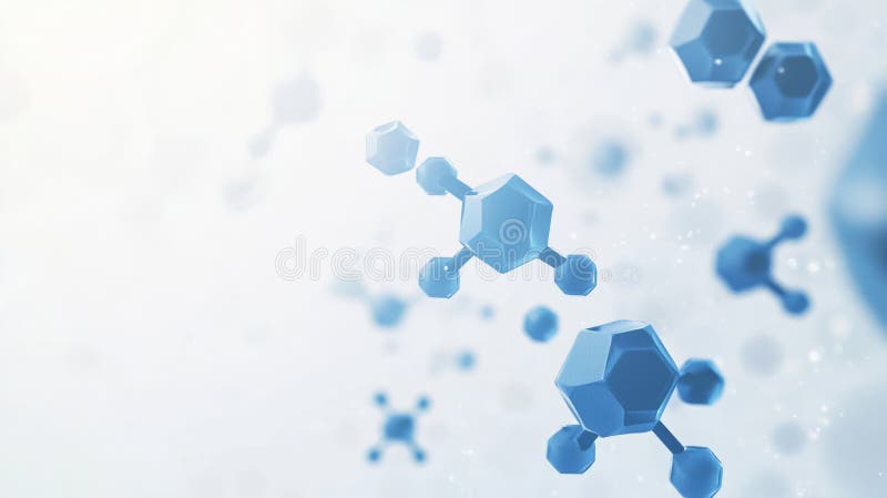 A Minimalistic White Background Featuring Soft Blue Molecular ...