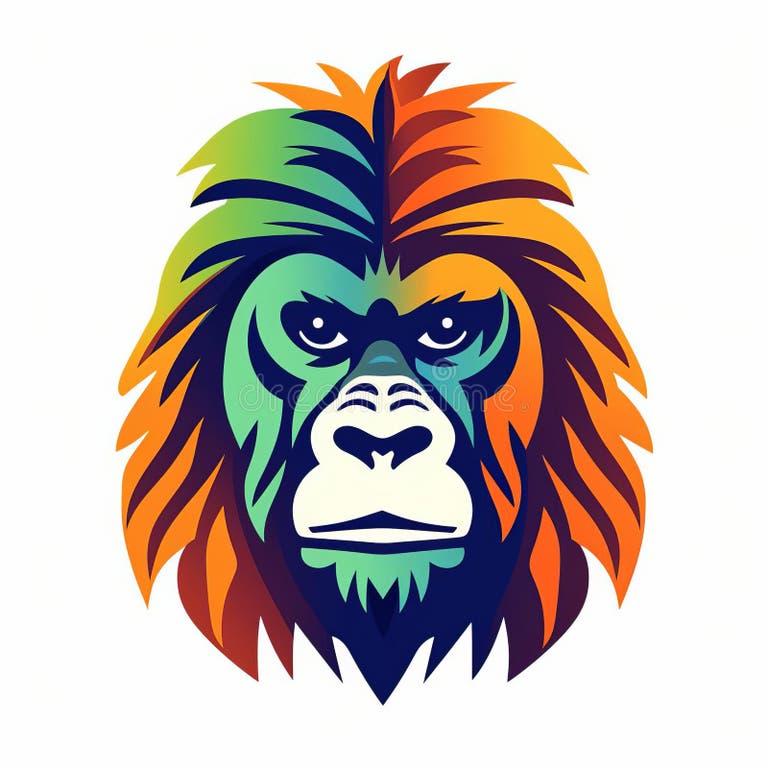 Minimalistic White Background Gorilla Icon Pattern Design Concept Stock ...