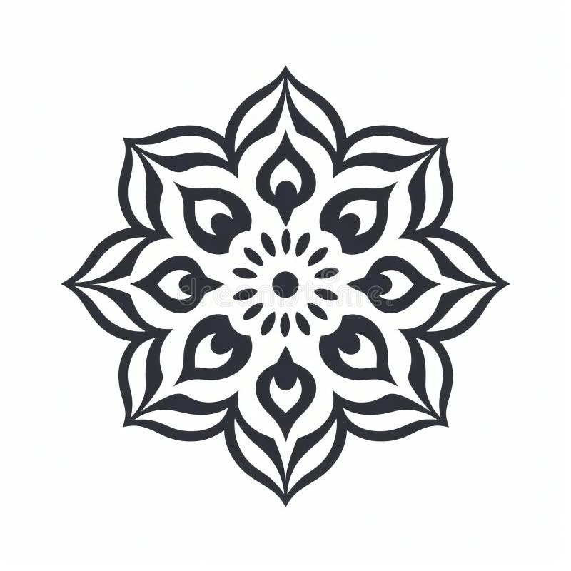 Minimalistic White Background Mandalas Easy Icon Pattern Designs Stock ...