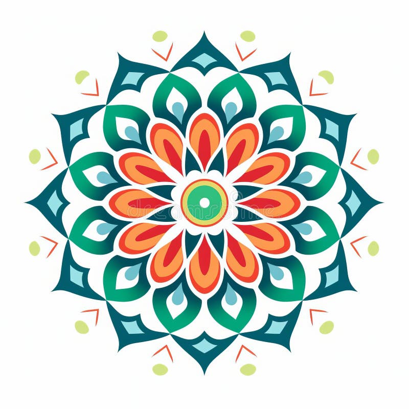 Minimalistic White Background Mandalas Icon Pattern Design Stock ...