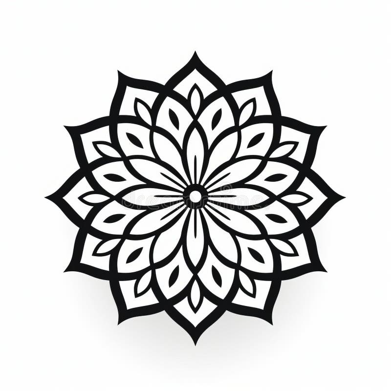 Minimalistic White Background Mandalas Simple Icon Patterns Stock ...