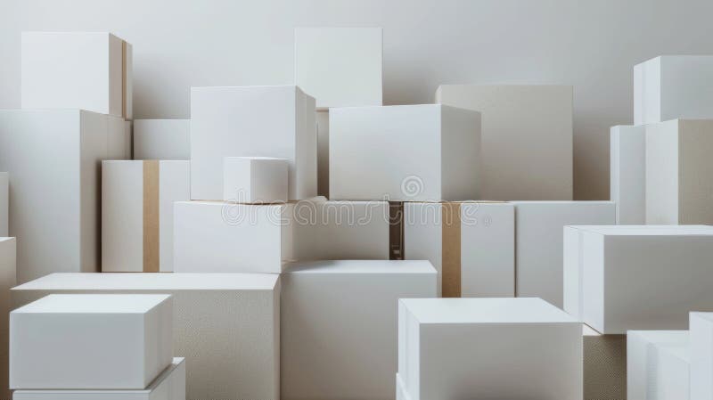 Minimalistic White Boxes Various Sizes Stock Photos - Free & Royalty ...