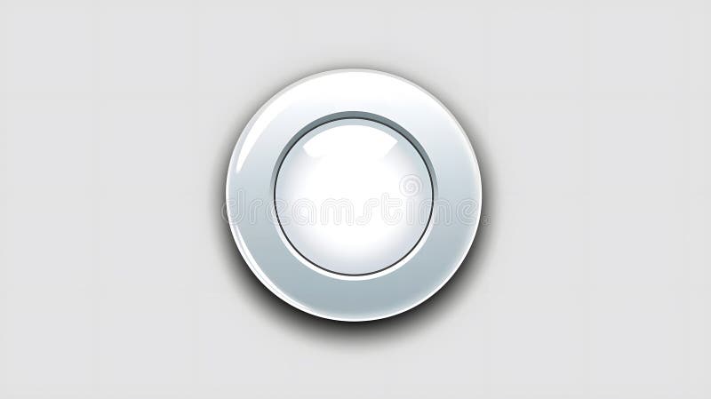 Minimalistic White Button on a Smooth Surface Stock Illustration ...