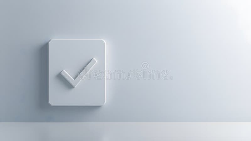 Minimalistic White Checkmark Icon on Clean Background for Use in Modern ...