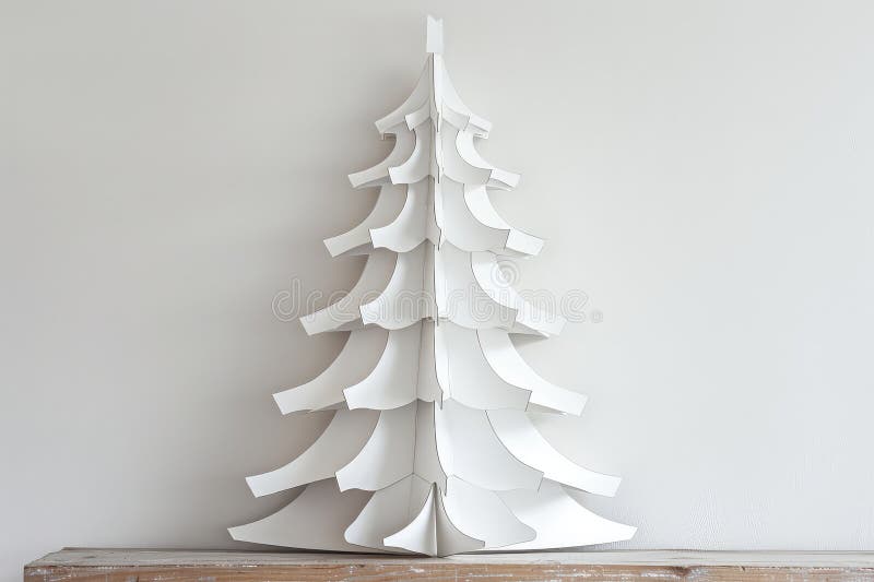 Minimalistic White Christmas Tree Design with Angular Composition on a ...