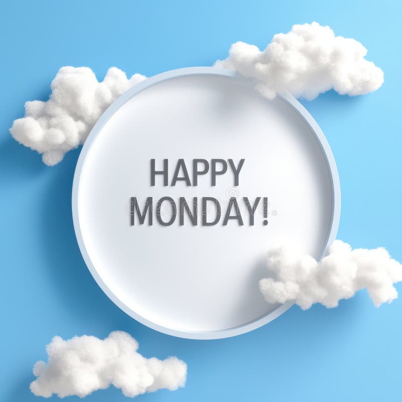 A Minimalistic White Circle with the Inscription Happy Monday ...