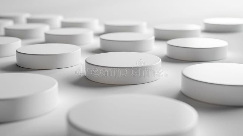 Minimalistic White Circular Objects on Light Background. Generative Ai ...